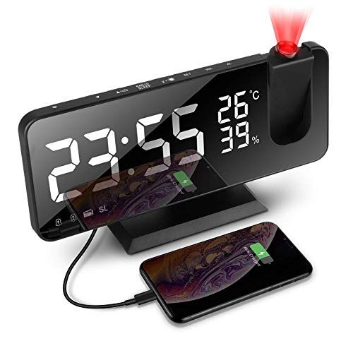 Desktop Digital Clock, Large Numbers Digital Clock, Mirror Face Digital ...